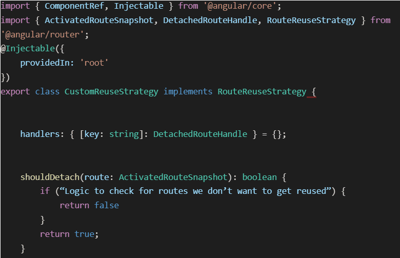 Implementing RouteReuseStrategy in Lazily Loaded Modules in Angular Implementing RouteReuseStrategy in Lazily Loaded Modules in Angular